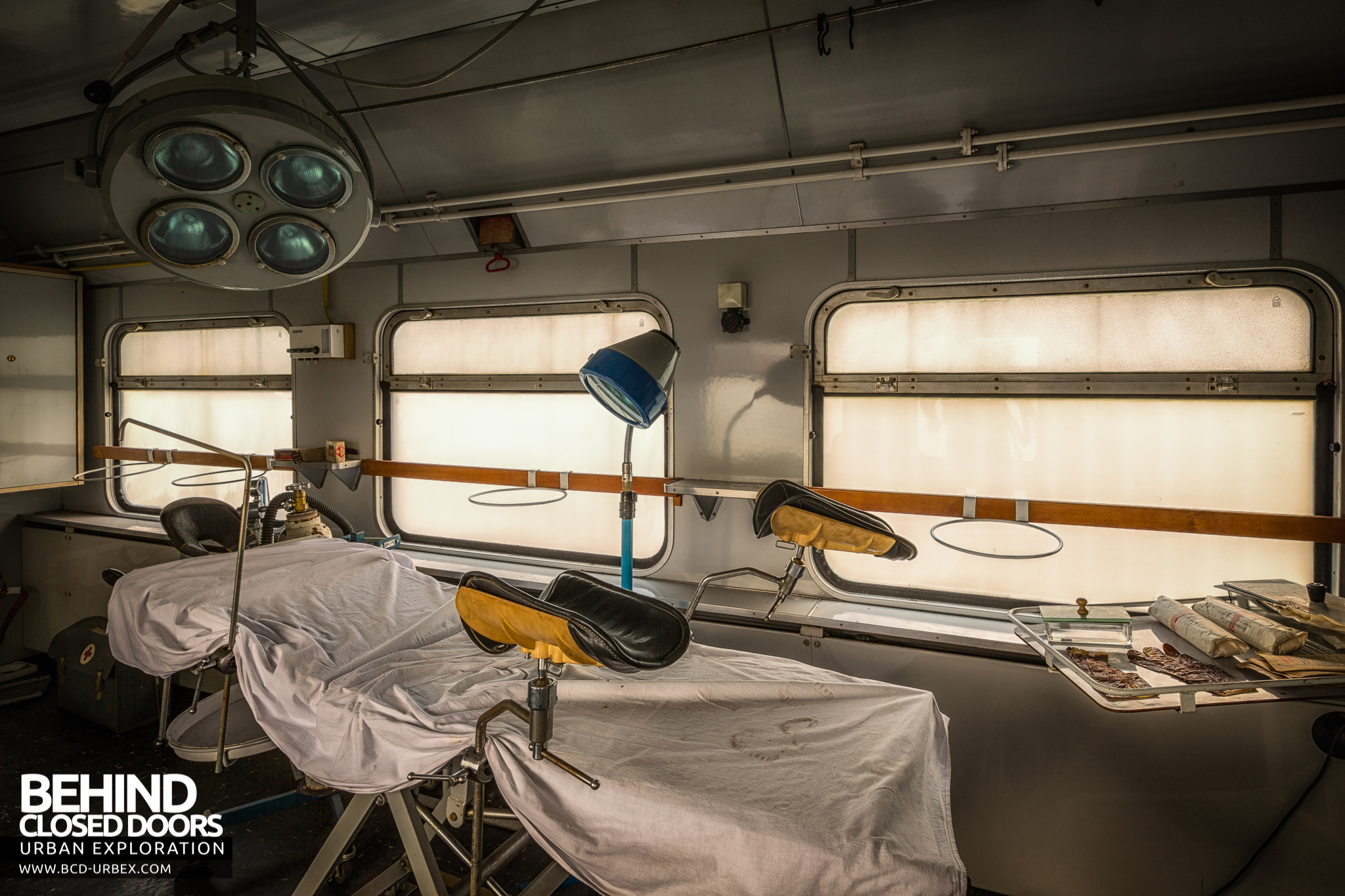 Medical surgery on board an old train in Germany - used during wartime ...